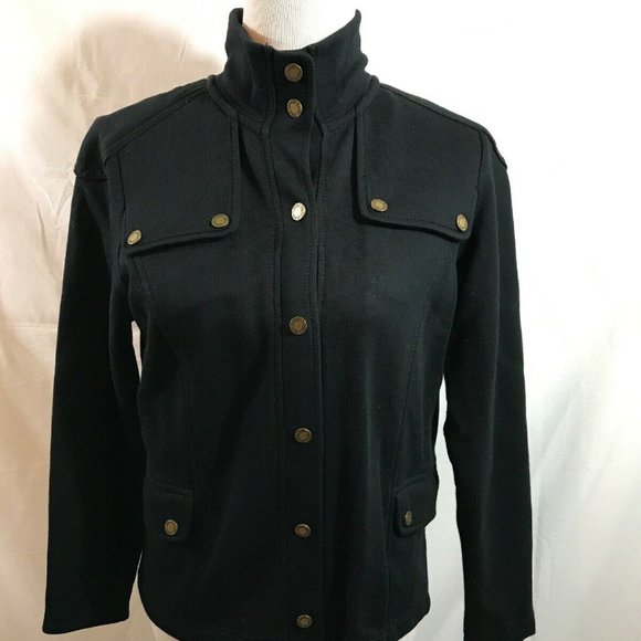 Ralph Lauren | Jackets & Coats | Ralph Lauren Black Cotton Snap Jacket ...